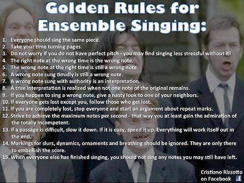 Rules for Ensemble Singing – Lewes Voice Works